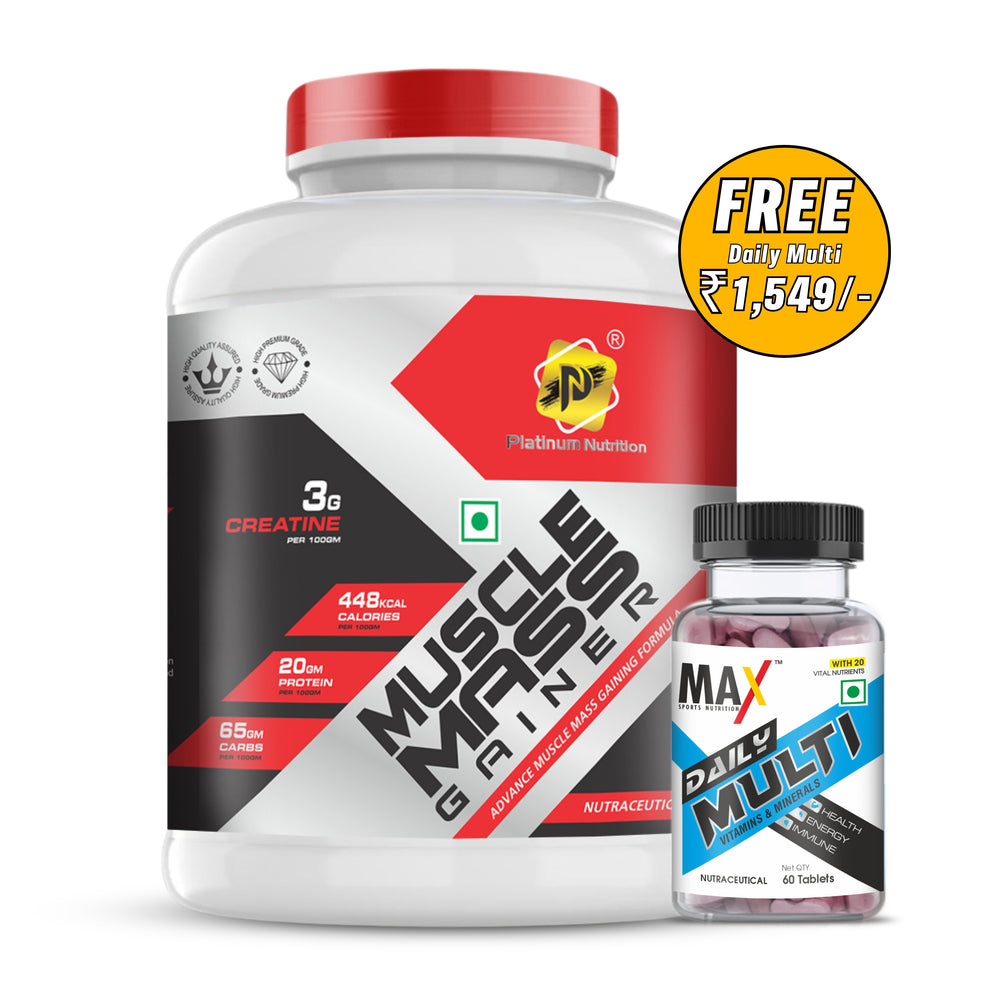 Platinum Nutrition Muscle Mass Gianer with Free Daily Multi Vitamins – Muscle Stack